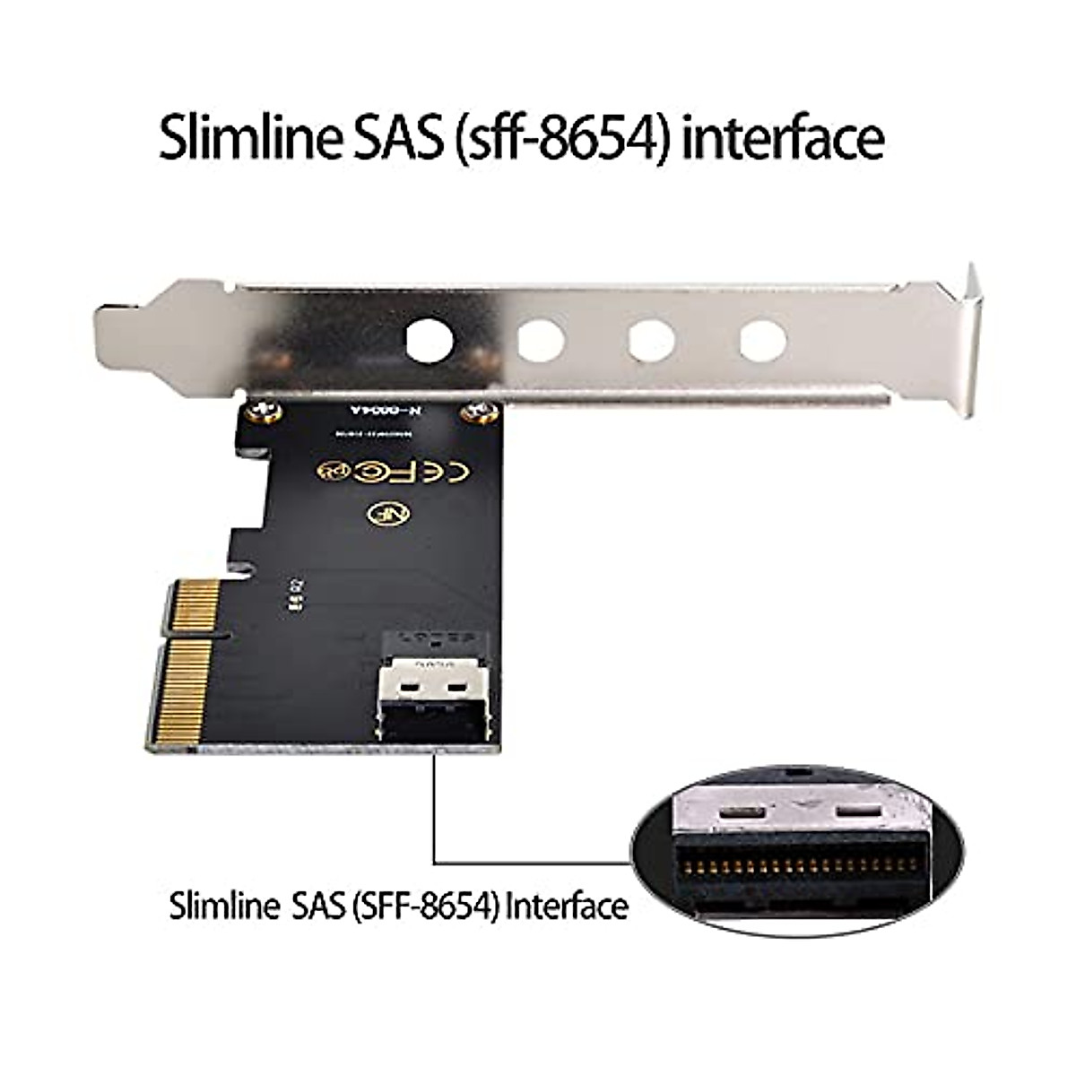 NFHK PCI-E 3.0 4.0 to SFF-8654 Slimline SAS Card Adapter and U.2 U2 SFF-8639 NVME PCIe SSD Cable for Mainboard SSD