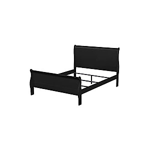 Aisurun Queen Size Platform Bed Frame with Headboard & Footboard, 500 Lbs Weight Capacity, Box Spring Needed, Black Queen Bed