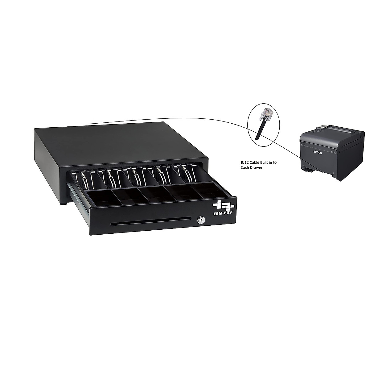 POS Hardware Bundle for Square - Cash Drawer and Thermal Receipt Printer,[Compatible with Square Stand and Square Register]