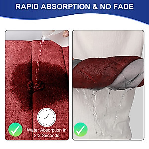 Memory Foam Bath Mat Set Bathroom Mat Set Ultra Soft 3 Piece Bathroom Rug Non Slip and Highly Absorbent Bathroom Floor Mat Machine Washable Toilet Mat（Burgundy, 17” X 24”+20” X 24”+20” X 32”)