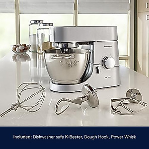 Kenwood Chef Titanium Kitchen Machine, Stainless Steel - 5 qt - Kitchen Mixer - 800W Motor & Electronic Variable Speed Control - Includes Dishwasher-Safe Work Bowl & Three Mixing Tools