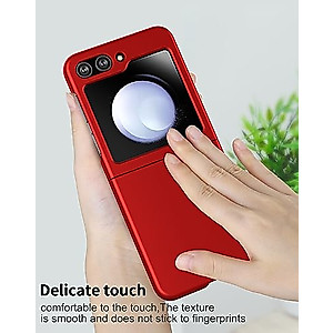 Foluu Slim Fit Case for Samsung Galaxy Z Flip 5 Case, Ultra Thin Matte PC with Non-Slip Grip Full Protection Protective Cover for Samsung Galaxy Z Flip5 5G 2023 (Red)