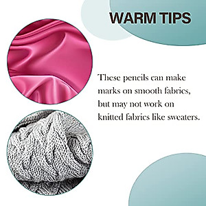 Thinp 12 Pieces Fabric Markers for Sewing, Sewing Fabric Pencils Tailors Chalk Fabric Chalk Marking Pencils Water Soluble Pencil for Fabric Clothing Cutting Dressmakers DIY Craft (White)