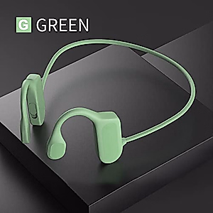 Yanvan Wireless Bluetooth Headset Ear Hook Earphone Over-Ear Sports Headphones Bone Conduction Bluetooth Headset (Green)