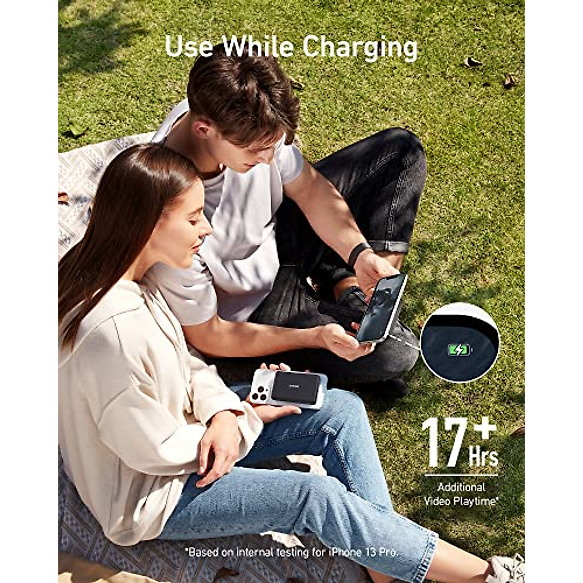 Anker 521 Magnetic Battery (PowerCore Magnetic 5K), 5000 mAh Magnetic Wireless Portable Charger with USB-C Cable, for iPhone 13 / 13 Pro / 13 Pro Max / 13 Mini / 12 / 12 Pro / 12 Pro Max / 12 Mini