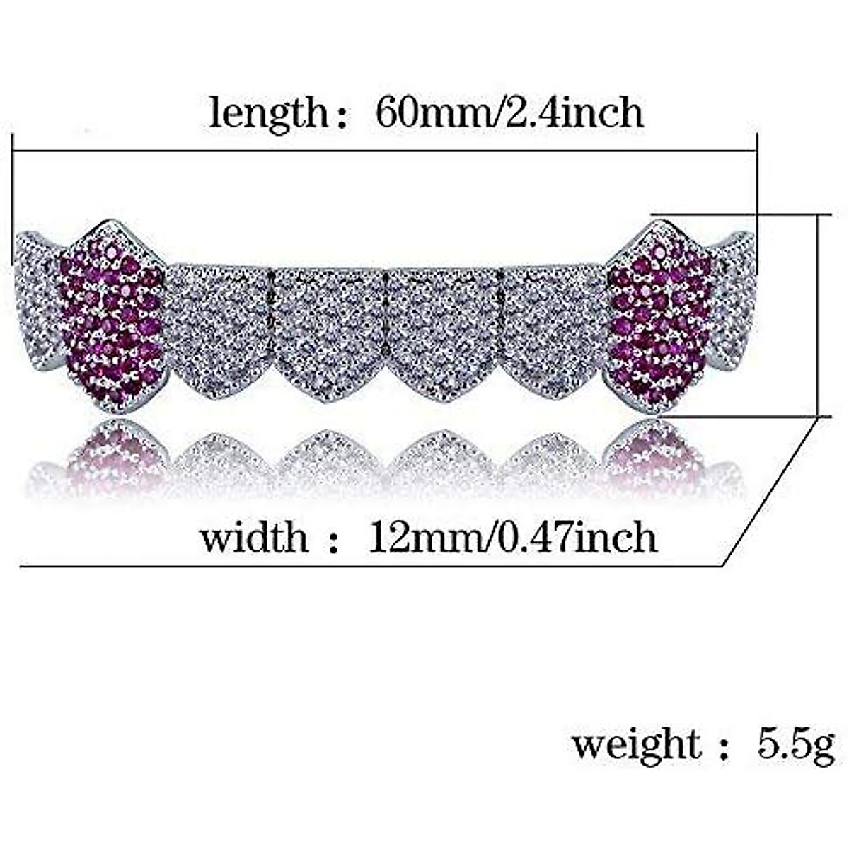 canjoyn 18K Gold Plated Gold Finish 8 Top Teeth & 8 Bottom Tooth Hip Hop Mouth Grills