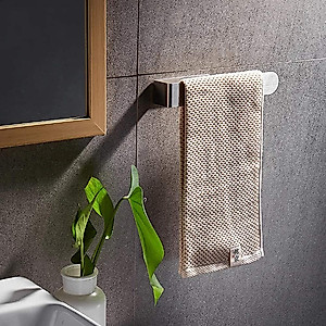 MOKIUER Hand Towel Holder Hand Towel Ring Towel Bar for Bathroom Kitchen Self Adhesive,Stainless Steel Brushed.Pack of 2