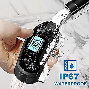 Digital Meat Thermometer with Probe, Instant Read Food Thermometer for Grilling BBQ, Kitchen Cooking, Baking, Liquids, Candy & Air Fryer - IP67 Waterproof, Backlight & Calibration - 2 Pack