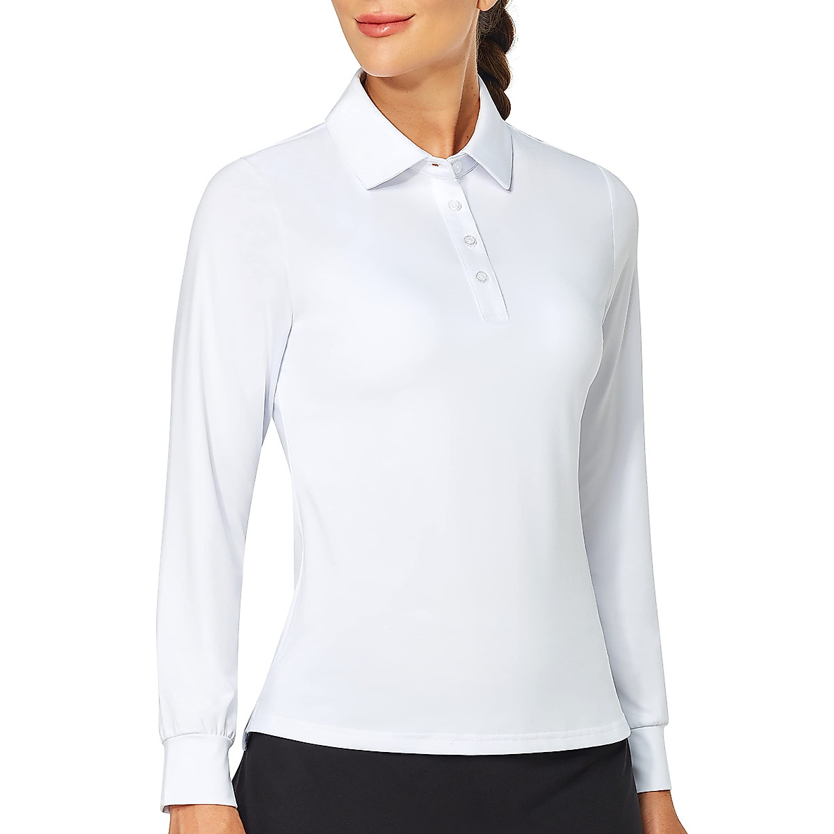 ISEEGZ Golf Polo Shirts for Women, Women's Long Sleeve Shirt Blouses, Dressy and Casual Women's Tops for Daily Work Sports, Comfortable Fitted & Quick Dry Apparel