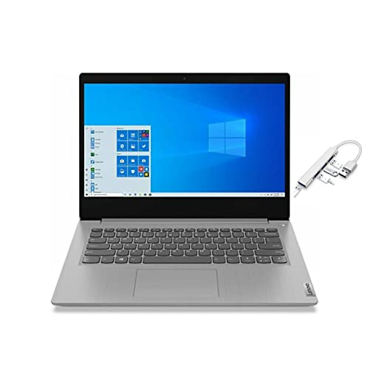 Lenovo 2022 Newest IdeaPad 3 14.0" FHD LED Anti-Glare Premium Laptop | Intel Core i3-1005G1 Processor | 4GB RAM | 128GB SSD | Windows 11 S | Platinum Grey | with USB3.0 HUB Bundle