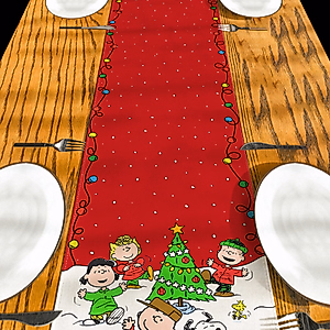 Christmas Table Runner Christmas Table Cover White Dog New Year Winter Xmas Decor Red Christmas Decorations for Home Party