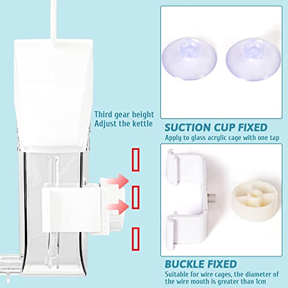 BNOSDM Guinea Pig Water Bottle No Drip Small Animal Water Bottle Feeder No Leak Hanging Water Dispenser for Guinea Pig Hamster Rabbit Bunny Chinchiclla Ferret Hedgehog (White 5.07OZ)