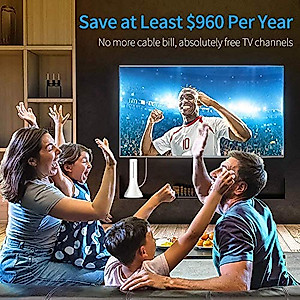 Mexonga Amplified HD Digital TV Antenna, 300 Miles Long Range Reception Indoor HDTV Antenna with Amplifier, Support 4K 1080P VHF UHF TV Channels and All TV, with 13ft Coax HDTV Cable,I5-BK-Xhb-22