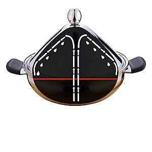 Tajine, with base, suitable for various types of stoves, induction cookers and ovens, suitable for soup pot, steamer, Taji pot, stainless steel multifunctional pot, diameter 26cm