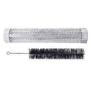 Jerliflyer BBQ Smoker, Pellet Smoker Tube Hexagonal Stainless Steel BBQ Pipe Outdoor Mesh Grill Smoke Generator for All Electric Gas Charcoal Grill Smoker Hot Cold Smoking