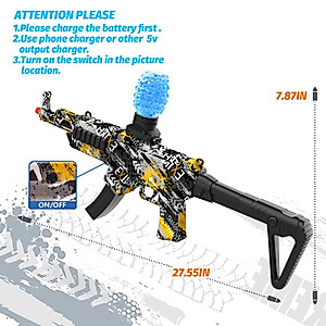 TANSAR Gel Ball Blaster Automatic, Splat for Adults, Christmas & Birthday Ideas for Ages 14+ Years Old, MAK03 Yellow and Black