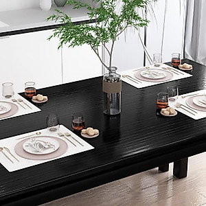 AWQM Dining Room Table Set, Kitchen Table Set with 2 Benches, Ideal for Home, Kitchen and Dining Room, Breakfast Table of 43.3x23.6x28.5 inches, Benches of 38.5x11.8x17.5 inches, Black