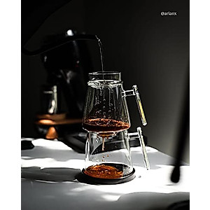 Pure Over Glass Pour Over Coffee Maker Kit | 6 Piece Set w/Mug | Built-In Paperless Reusable Glass Filter | Easy to Clean | Made of Borosilicate Glass | Heat Resistant