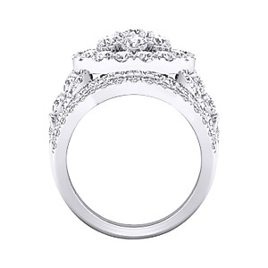 Love Collection 14kt White Gold Round Diamond Ladies 5.00Ct Diamond Wedding Engagement Ring (7.25)