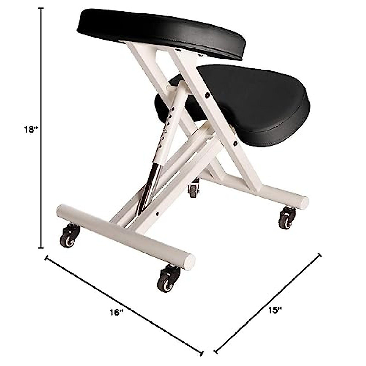 Modern Home Ergonomic Rolling Kneeling Posture Chair - White/Black
