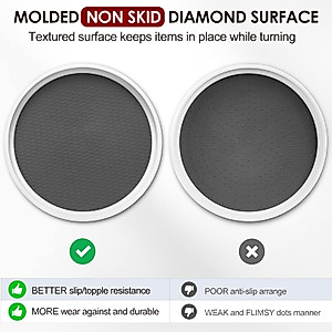 Set of 4, 10 Inch Non-Skid Lazy Susan Organizers - Turntable Rack for Cabinet, Pantry Organization and Storage, Kitchen, Fridge, Bathroom Makeup Vanity Countertop, Under Sink Organizing, Spice Rack