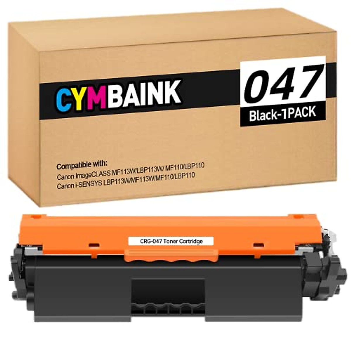 CYMBAINK Compatible 047 Black Toner Cartridge Replacement for Canon 047 ImageCLASS LBP113W MF113W MF110/LBP110 Series, i-SENSYS LBP113W MF113W MF110/LBP110 Series Printer (Black, 1 Pack)