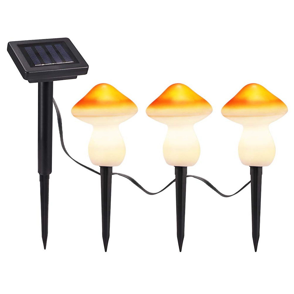 Mobestech Solar Mushroom Lights Solar Powered Twinkle Fairy Lights LED Outdoor String Lamp for Home Yard Patio Garden Decorations