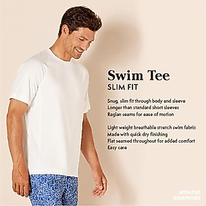 Amazon Essentials Men's Slim-Fit Short-Sleeve Quick-Dry UPF 50 Swim Tee, Dark Navy, X-Large