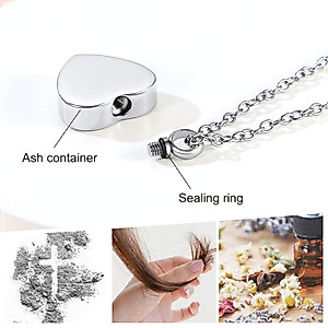 Customized Photo Heart Pendant Cremation Urn Necklaces for Ashes Stainless Steel Memorial Cremains Ash Holder Gifts for Loss of Father PAPA Granny Personalized Picture Keepsake Jewelry for Women