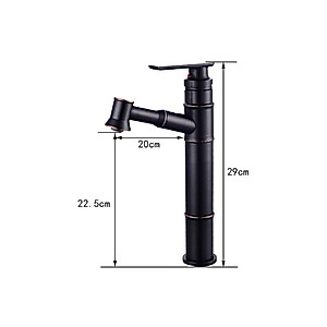 Black Bronze Belt Pull Out Shower Faucet Bath Sink Faucet Basin with High Wash Basin Cold Water Mixer Faucet Single Handle Single-Connected Belt Aerator