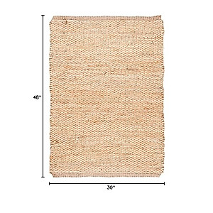 SAFAVIEH Natural Fiber Collection Accent Rug - 2'6" x 4', Natural, Handmade Jute, Ideal for High Traffic Areas in Entryway, Living Room, Bedroom (NF459A)