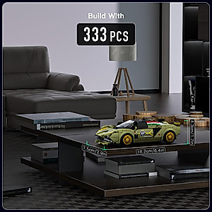 Mould King Speed Champion Sina Super Car Building Sets with Display Case,27003 Model Car Kits Sports Car Building Blocks, Cool Simulation Cockpit Race Car Building Kits for Adults Kids 8+(333 PCS)