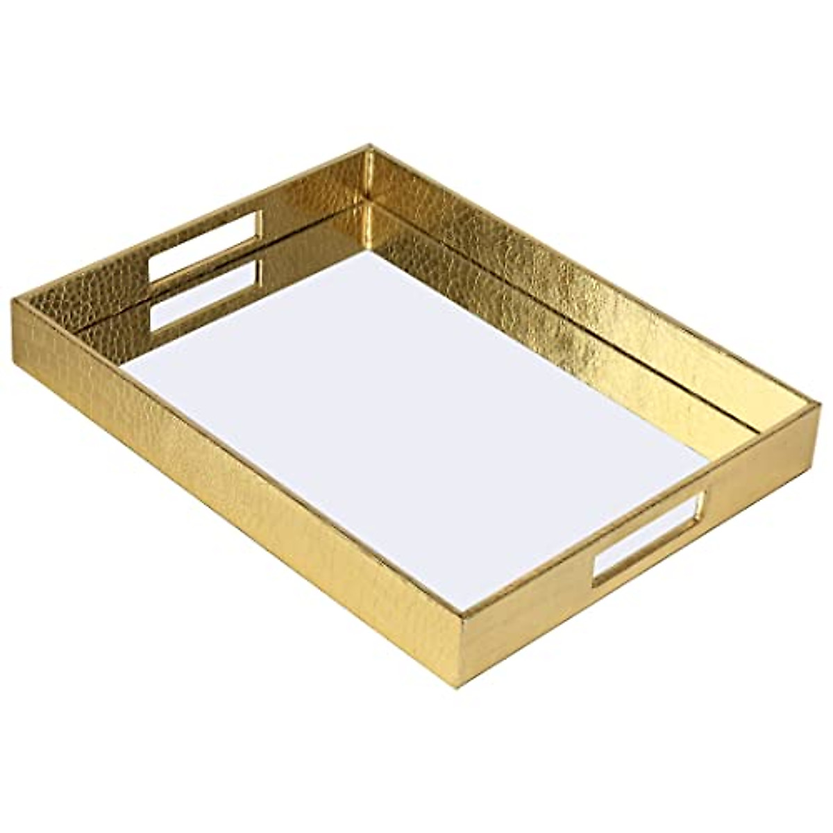 Vixdonos Decorative Mirror Tray Gold Serving Tray Bathrooom Vanity Tray for Makeup,Candle Holders,16.2'' X 12.2" X 2''