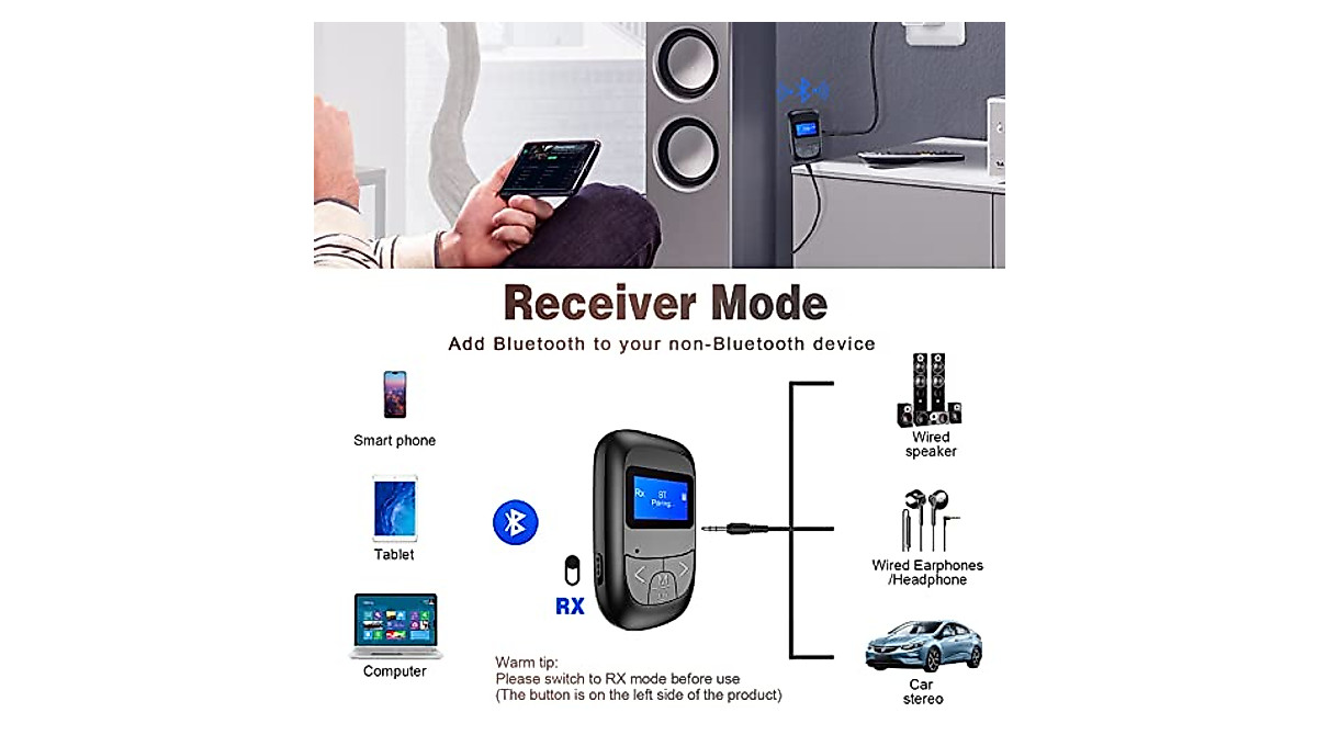Visible Bluetooth Transmitter Receiver for TV PC | Low Latency