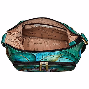 Anna by Anuschka Women's Genuine Leather Large Hobo Handbag | Zip-Top Multi-Compartment Tall Organizer | Summer Wings