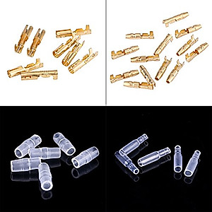 VGEBY 40Pcs 3.5mm Brass Male Female Bullet Terminals Wire Connector with Insulation Covers for Car Truck Motorcycle Bullet Connectors 3.5 Mm