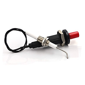 METER STAR Gas Grill/Range/Heater/Grill Igniters,Push Button Piezo Igniter with Threaded Universal Ceramic Electrode Ignition Spark Plug Wire Long 11.8” Electronic Device Set of 2