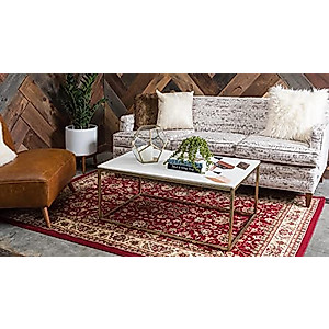 Unique Loom Sialk Hill Collection Traditional Persian Inspired Floral Area Rug, 6 ft x 9 ft, Burgundy/Ivory