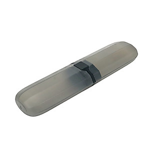 Xiaoyztan 4 Pcs Portable Travel Toothbrush Case PP Plastic Toothbrush Storage Box Toothbrush Bucket Toothbrush Container (Translucent Black)