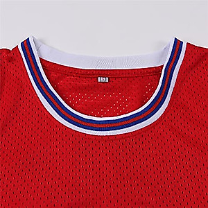 Men's #23Goat Space Movie Basketball Jersey 90s Hip Hop Party Basketball Shirt (Red L)