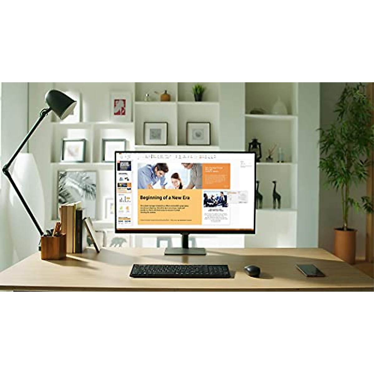 SAMSUNG 32-inch M7 Smart Monitor with Mobile Connectivity, 4K UHD, Remote Access, Office 365 (LS32AM702UNXZA) (Renewed), Black