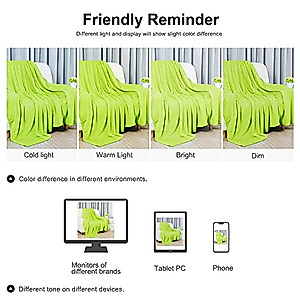 uxcell Flannel Fleece Blanket Twin Size - Soft Lightweight Plush Microfiber Bed Blanket for Sofa or Couch, Machine Washable Blankets Fleeces, Chartreuse 60x78 Inch