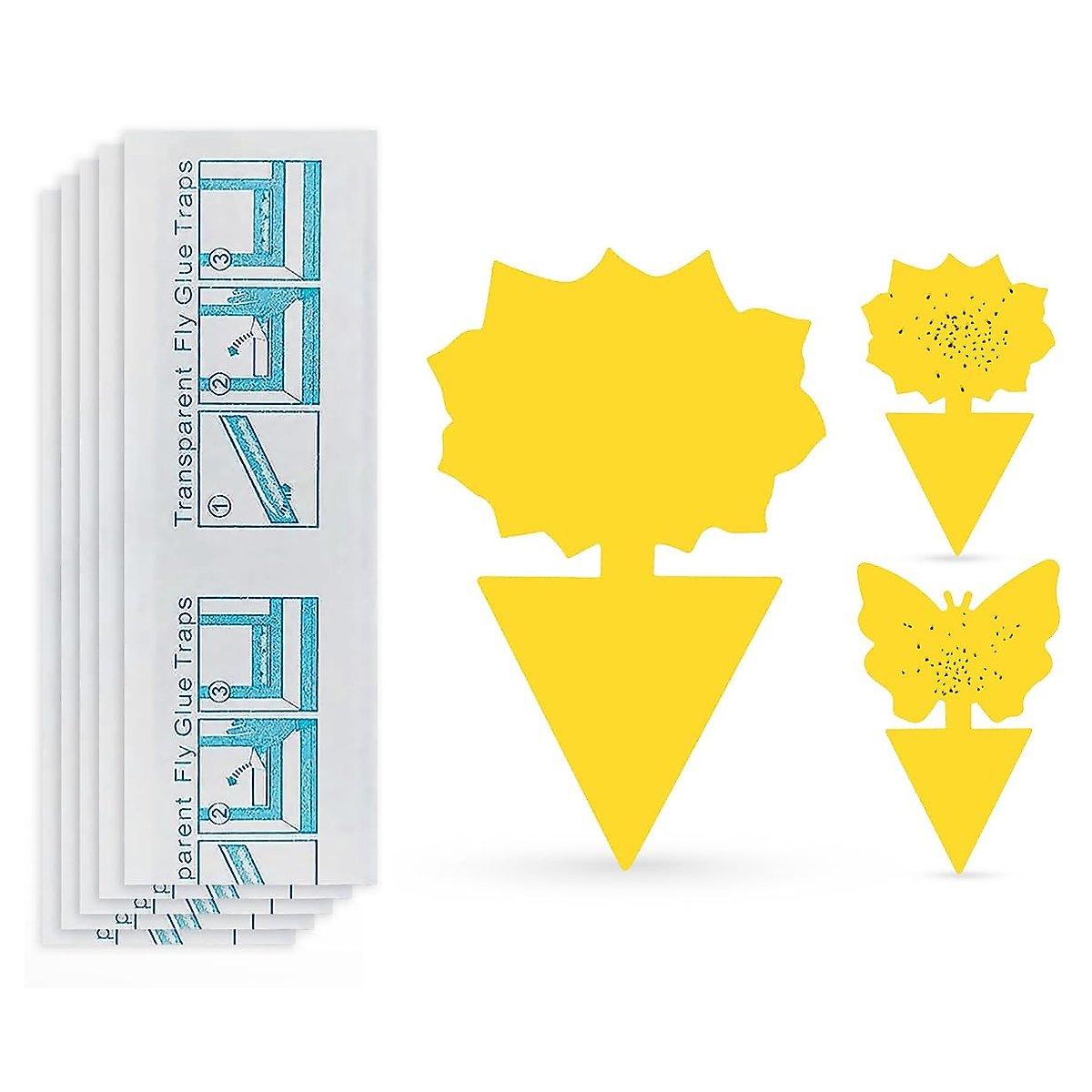 Veyofly Sticky Traps for Plants and Windows, Bundle with 5 Yellow Sticky Traps for Gnats & 5 Window Fly Traps -Gnat Trap, Bug Sticky Traps, Fungus Gnat Trap, Fly Strips, Fly Tape- Pack of 10​