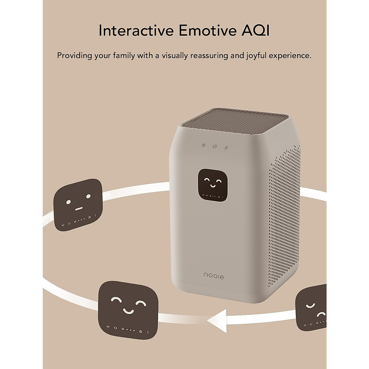 Nooie WiFi Air Purifier,H13 HEPA Filter Remove 99.97% Dust, Pollen, Smoke up to 538 Sq.Ft. For Pets Allergies,Baby friendly Air Purifier With Ultra Low Noise Sleep