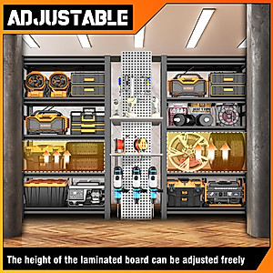 PRESTELION 63" H Garage Shelving,1500LBS Heavy Duty Garage Storage Shelves,Adjustable 5 Tier Metal Shelving Unit,for Garage Warehouse Basement Industrial Utility Racks,Black