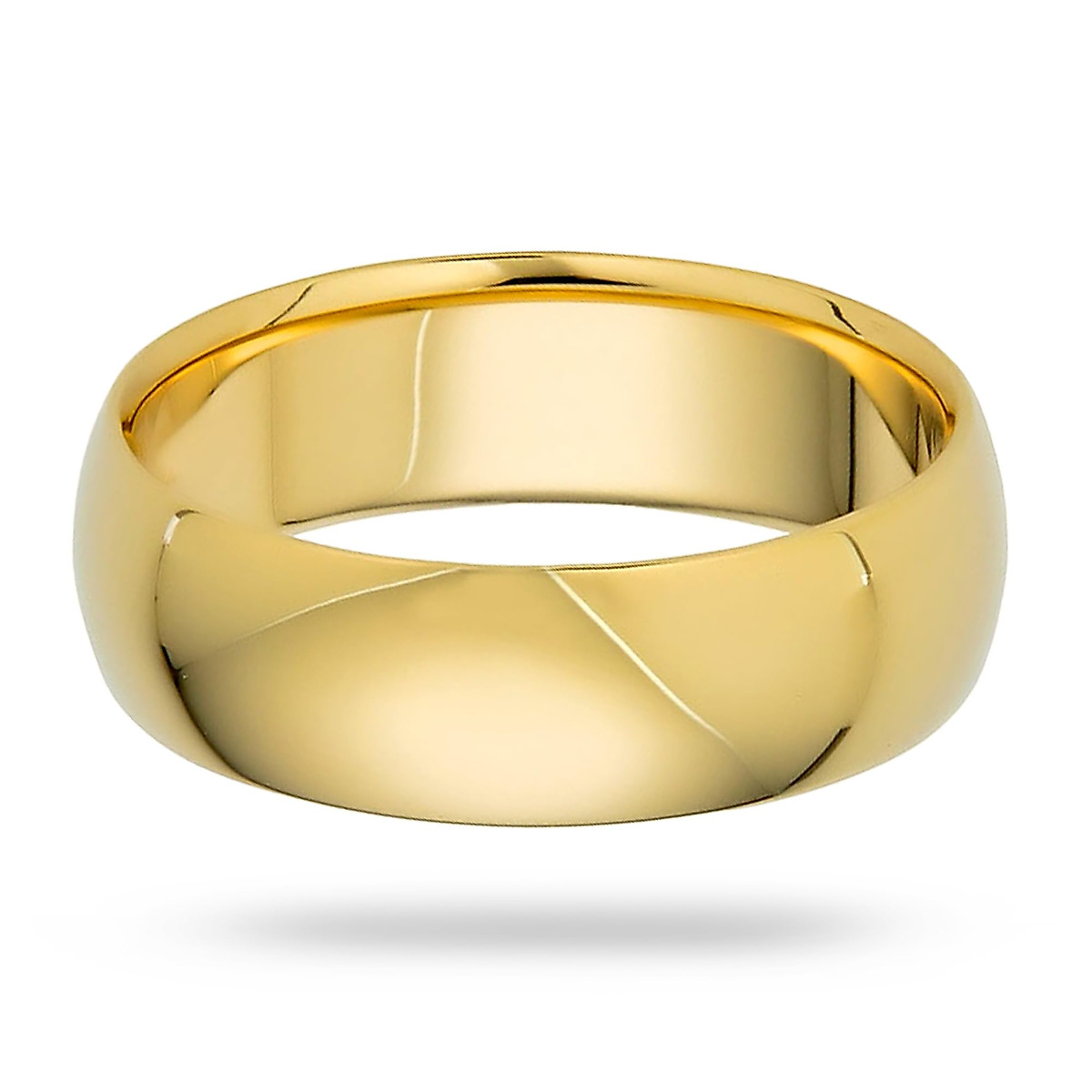 EWB Signature Jewelry Classic 6mm Solid Gold Wedding Band in 14K Yellow Gold, Comfort Fit, Finger Size 9.5