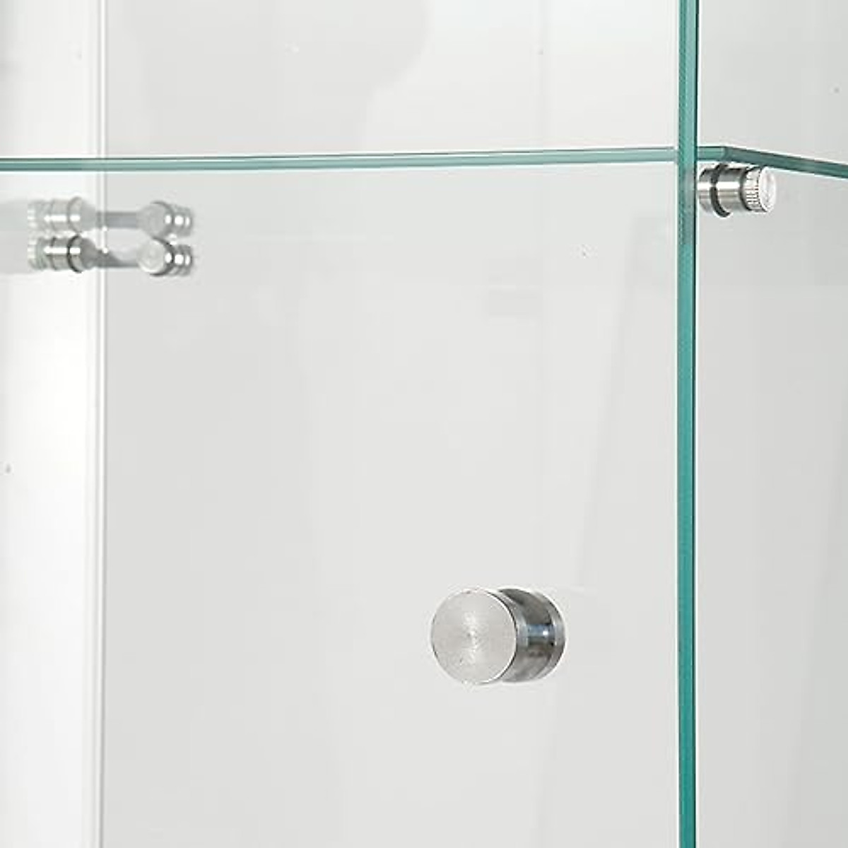 Fetuero Two-Door Glass Display Cabinet 2 Shelves with Door, Floor Standing Curio Bookshelf for Living Room Bedroom Office, 35.35” x 31.69”x 14.37”, Black