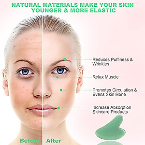 Jocule [2-Pack] Gua Sha Facial Tools, Unbreakable Natural Guasha Tool Upgrade Gua Sha Stone, Face Sculpting Tool, Massager Tool, for Face/Leg/Foot Skin Care Massage, for Body SPA.