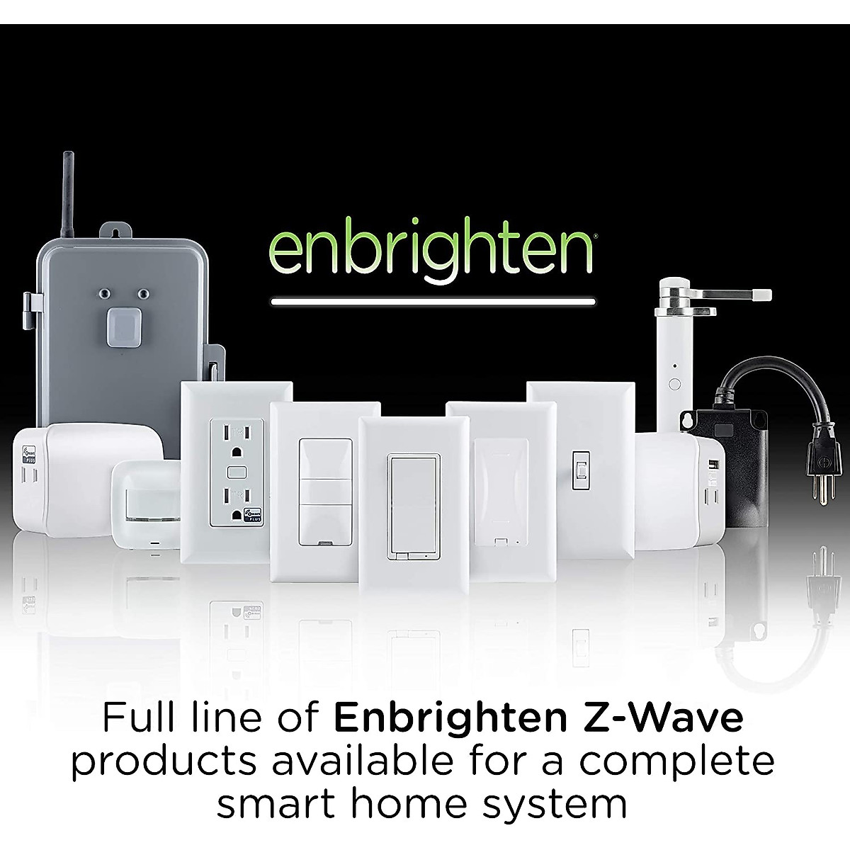 Enbrighten Z-Wave Plus 40-Amp Indoor/Outdoor Metal Box Smart Switch, Direct Wire, 120-277VAC, for Pools, Pumps, Patio Lights, AC Units, Electric Water Heaters, 14285, Gray