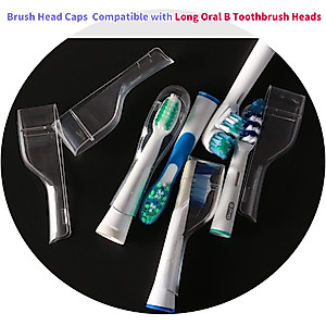 8Pcs Reusable Toothbrush Covers Compatible with Oral B Dual Clean Replacement Brush Heads and Trizon/Pulsonic/Sonic SR 12A 18A Replacement Brush Heads